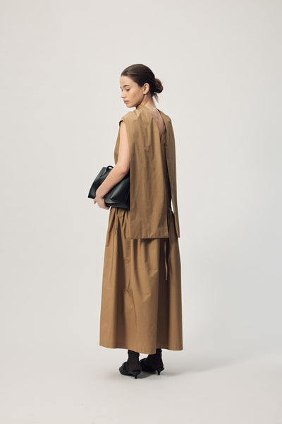 Gregory Dillan Dress AW26 Tobacco Cotton | Cotton poplin dress with ...