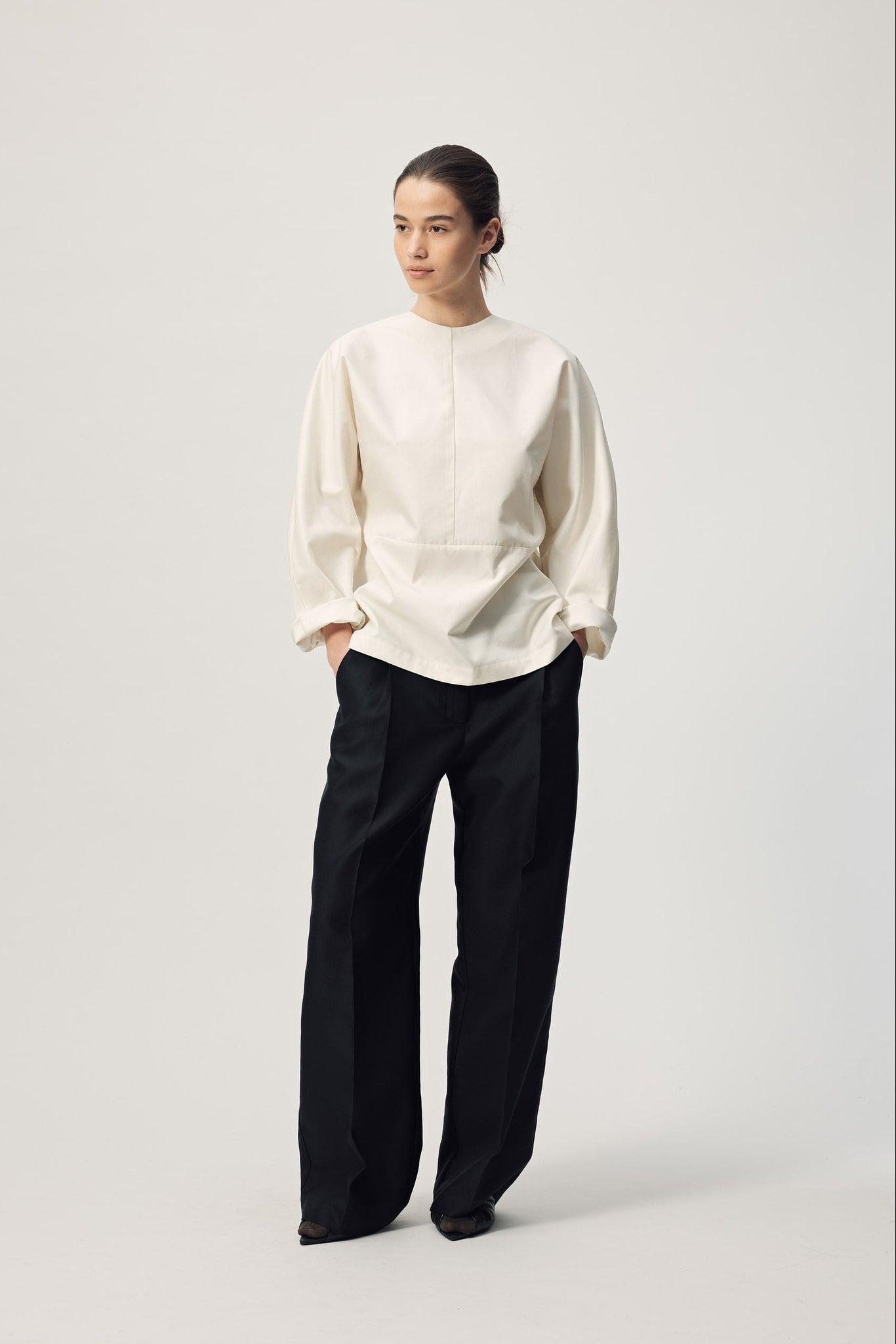 Gregory Sonop Top AW26 Parchment High Density Satin | Elegant silk ...