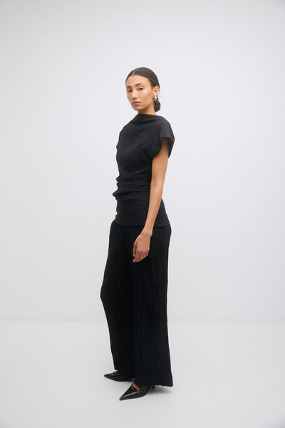 Gregory DT11844 Rolfe Top Black | Textured Elegant Top for Women